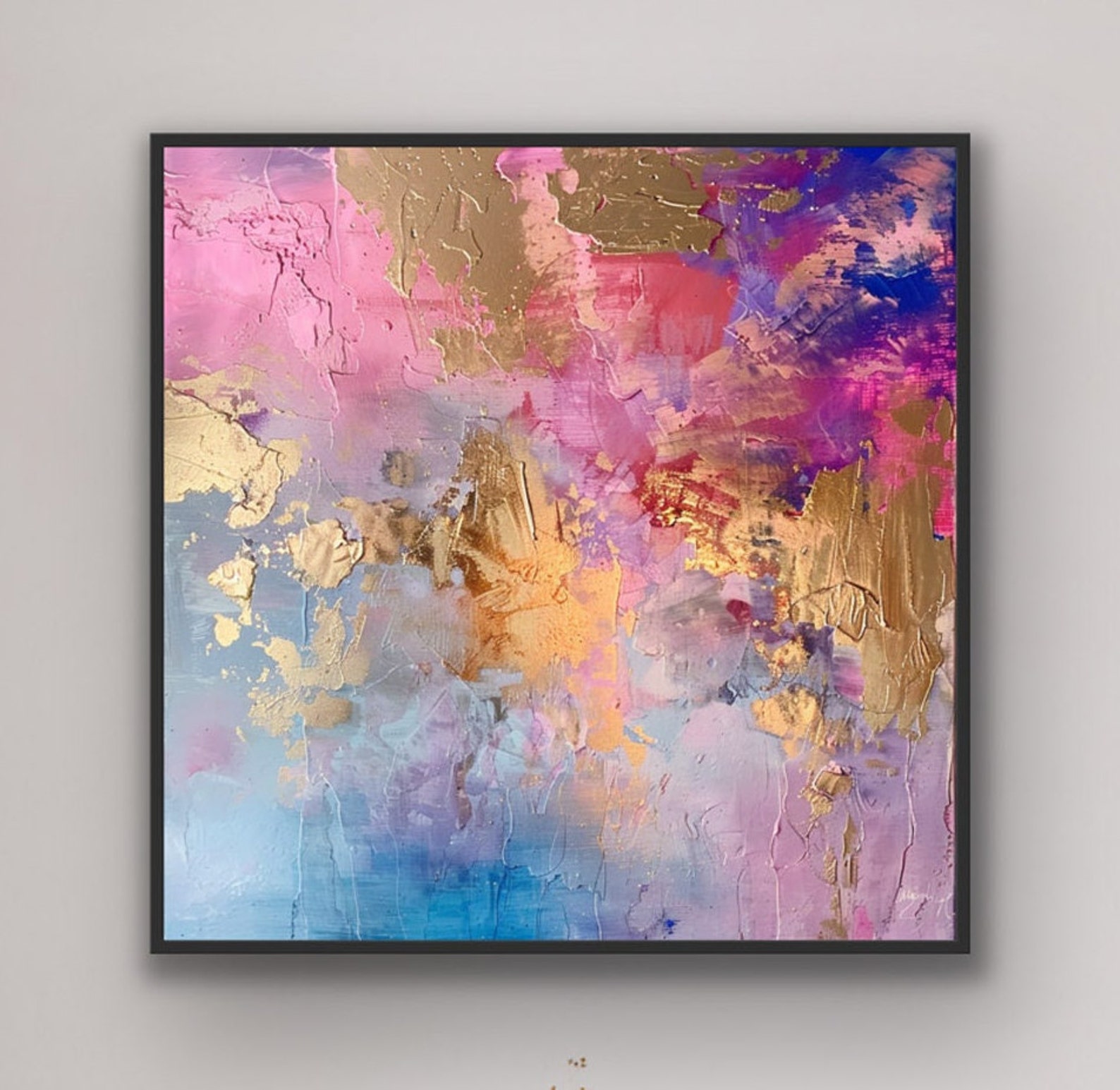 Respect Abstract Artwork, Unframed, Large Wall Art, Vibrant Pink and ...