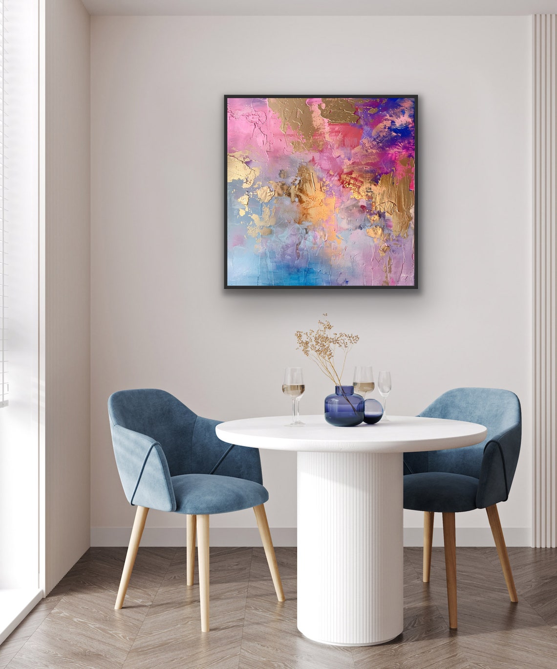 Respect Abstract Artwork, Unframed, Large Wall Art, Vibrant Pink and ...