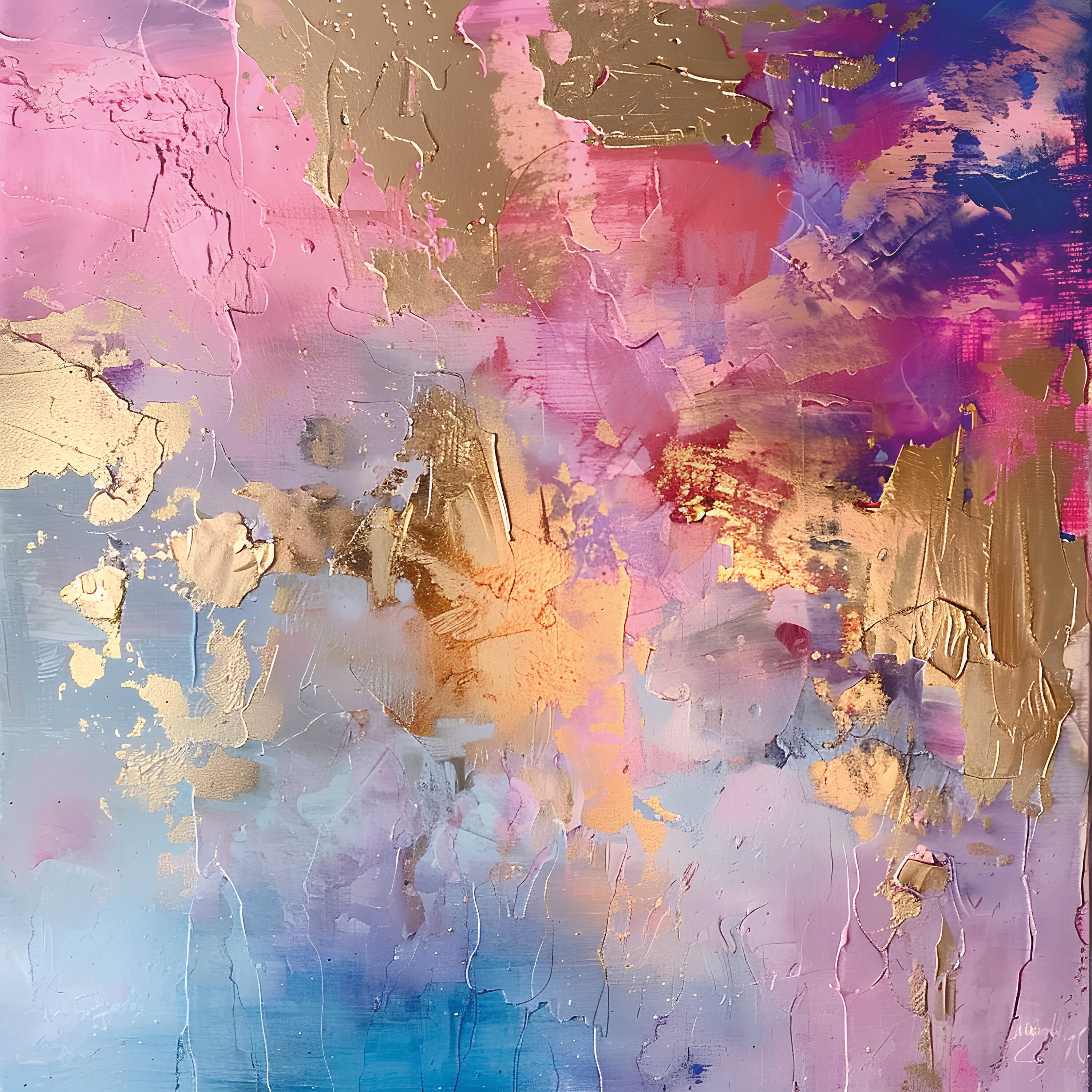 Respect Abstract Artwork, Unframed, Large Wall Art, Vibrant Pink and ...