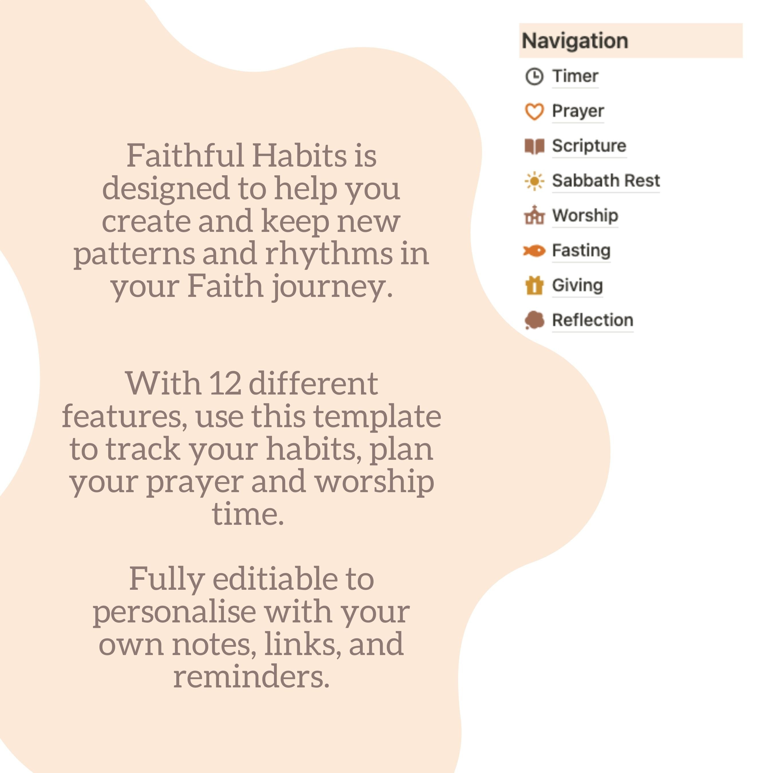 Faithful Habits Christian Tracker and Journal for Bible - Etsy