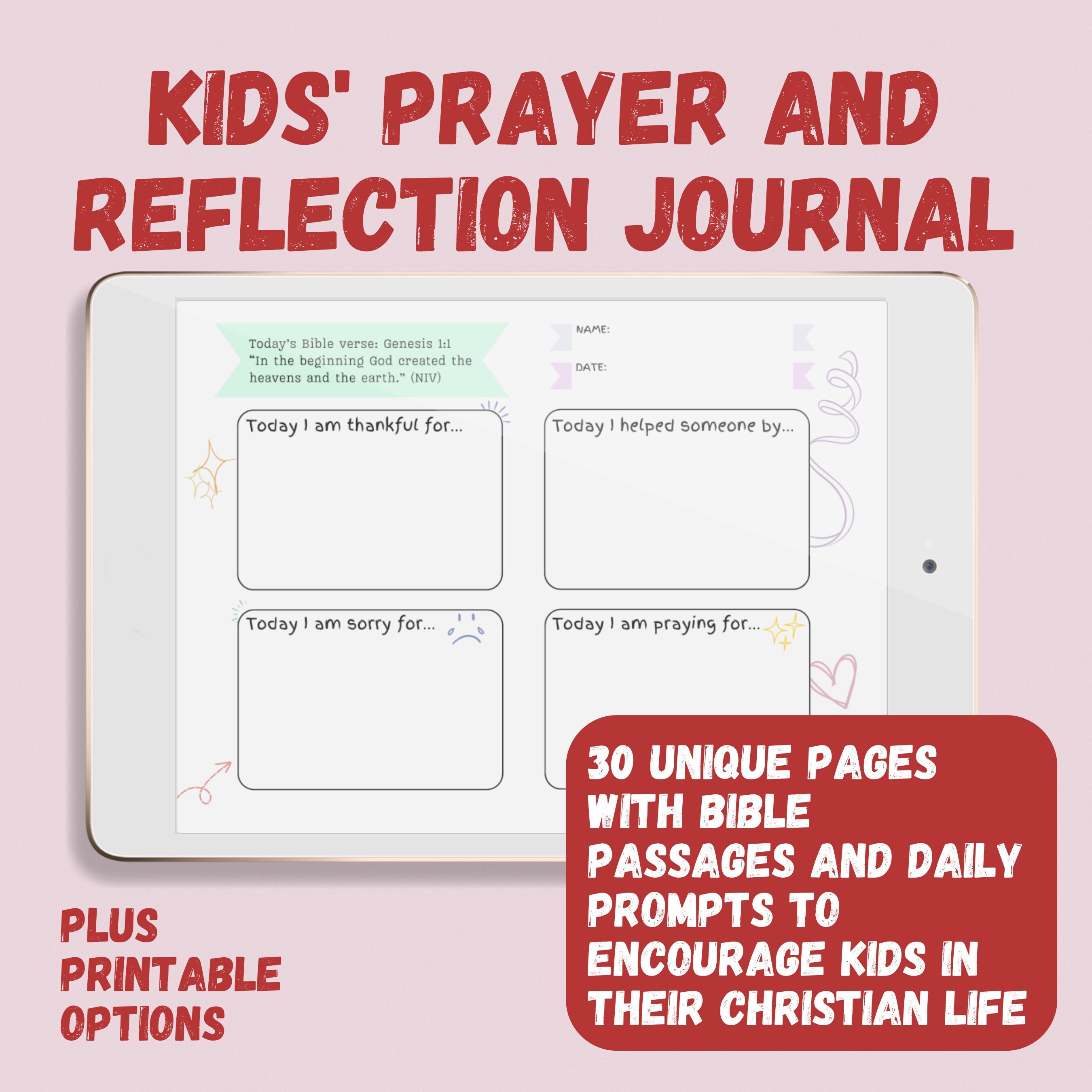Kids' Christian Prayer and Reflection Journal Goodnotes Digital or ...
