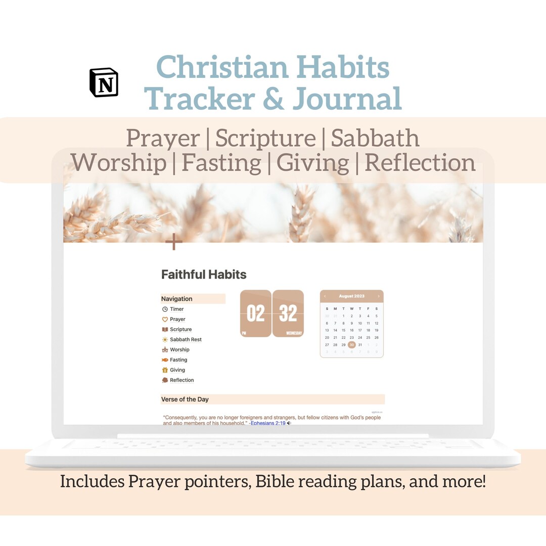 Faithful Habits Christian Tracker and Journal | for Bible, Prayer ...