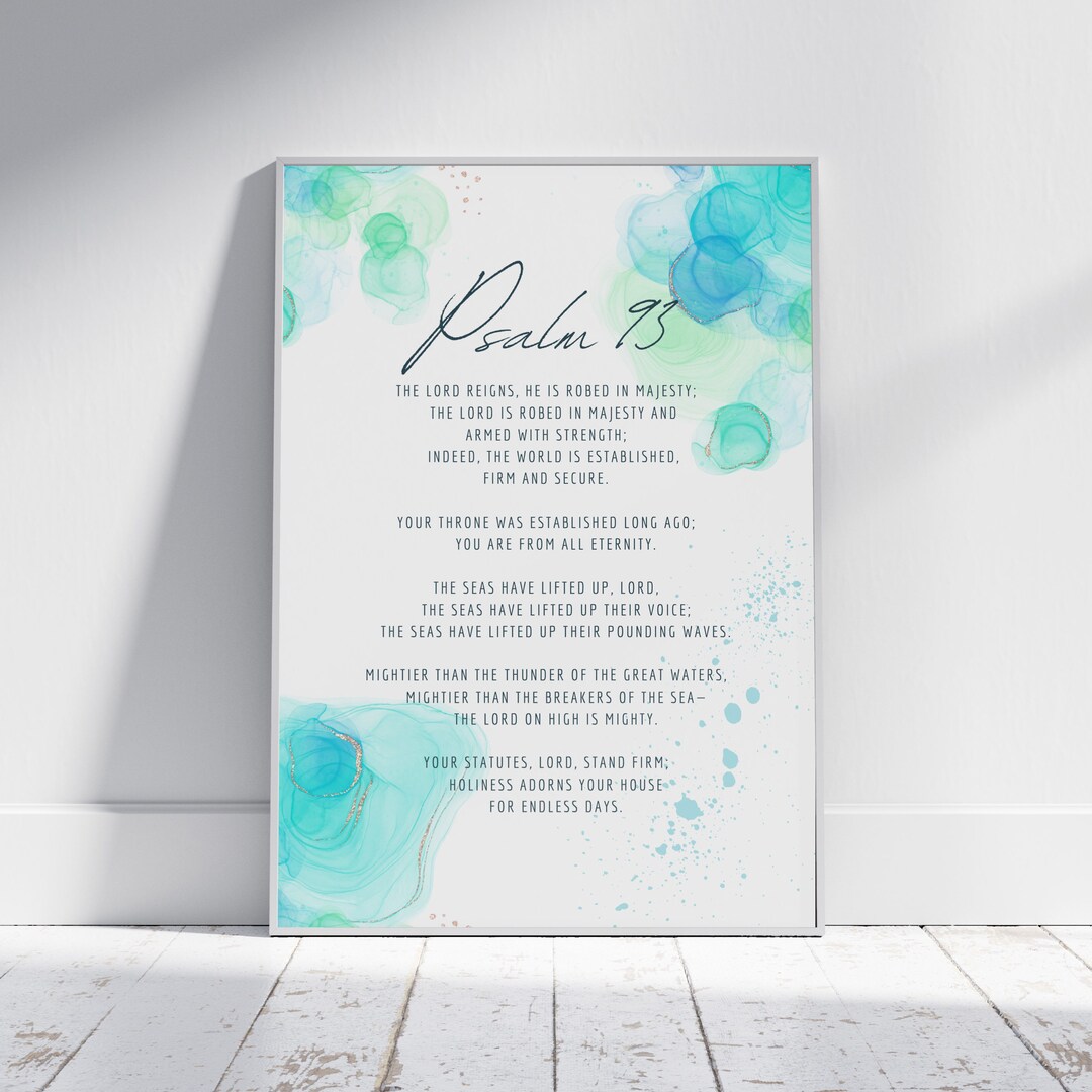 Psalm 93 the Lord Reigns He is Robed in Majesty Green - Etsy
