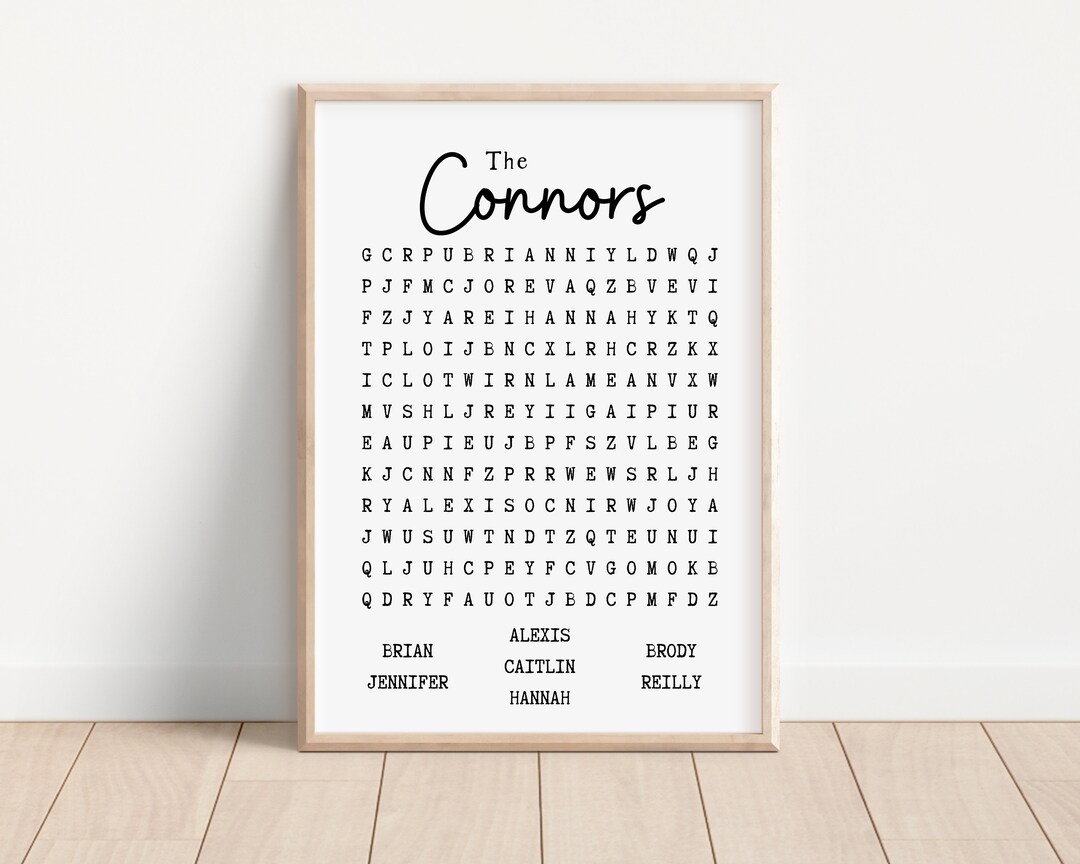 Family Name Word Search, Custom Word Search, Name Printable, Custom ...