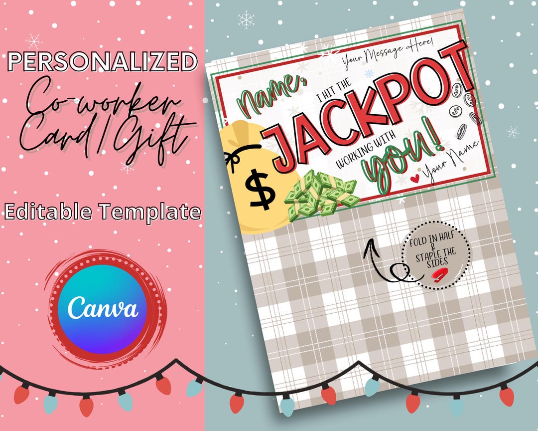 Co-worker Gift, Christmas Co-worker Card, Editable Christmas Card ...