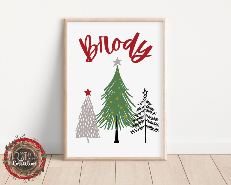 Christmas Name Printable, Custom Name, Personalize, Nursery Printable ...