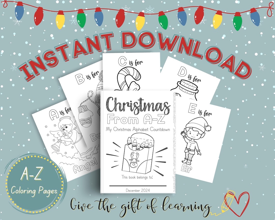 Christmas Alphabet, Christmas Coloring Pages, ABC Christmas, ABC ...