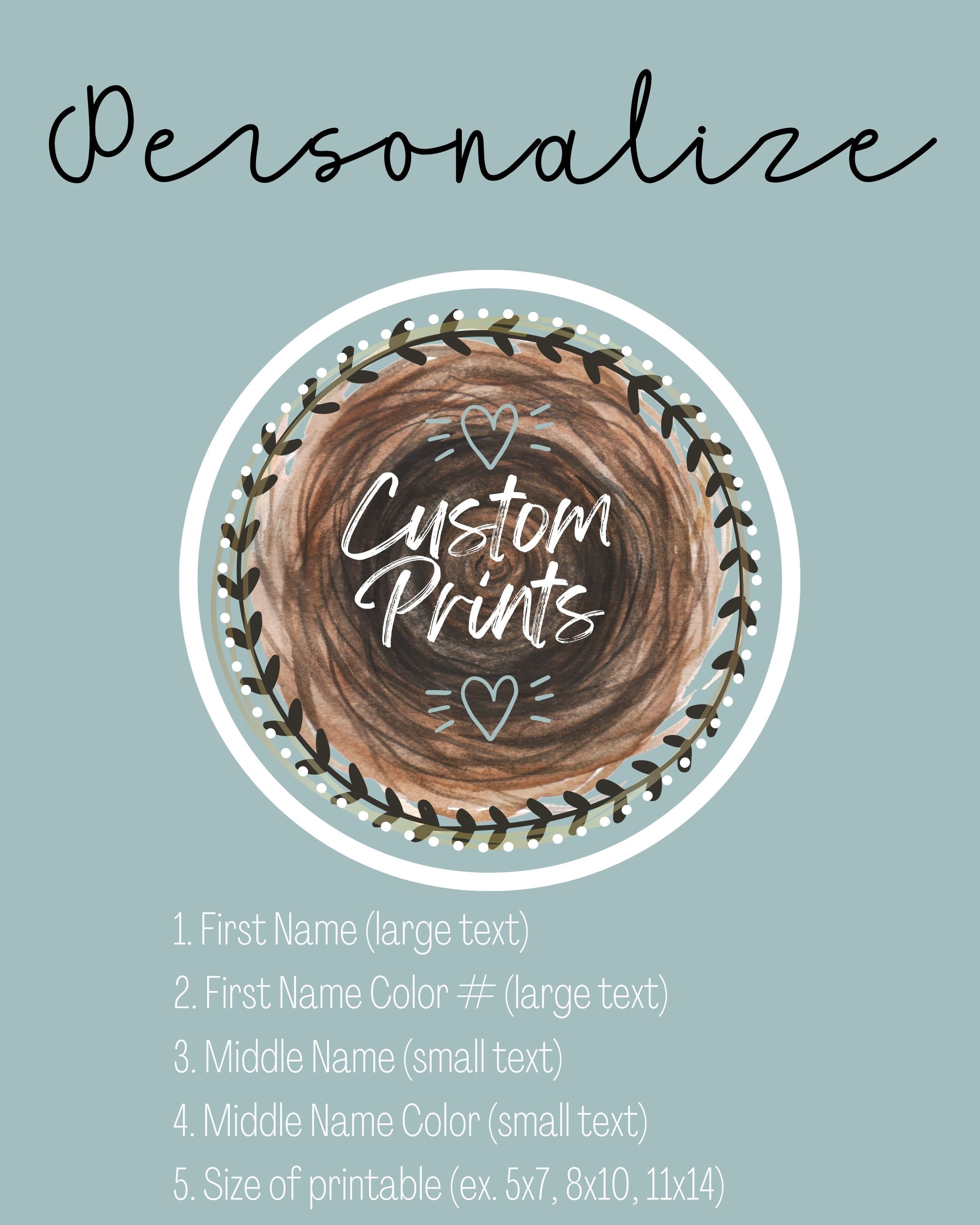 Name Printable, Custom Name, Personalize, Nursery Printable, Name Print ...