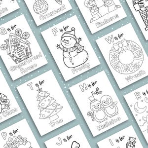 Christmas Alphabet, Christmas Coloring Pages, ABC Christmas, ABC ...