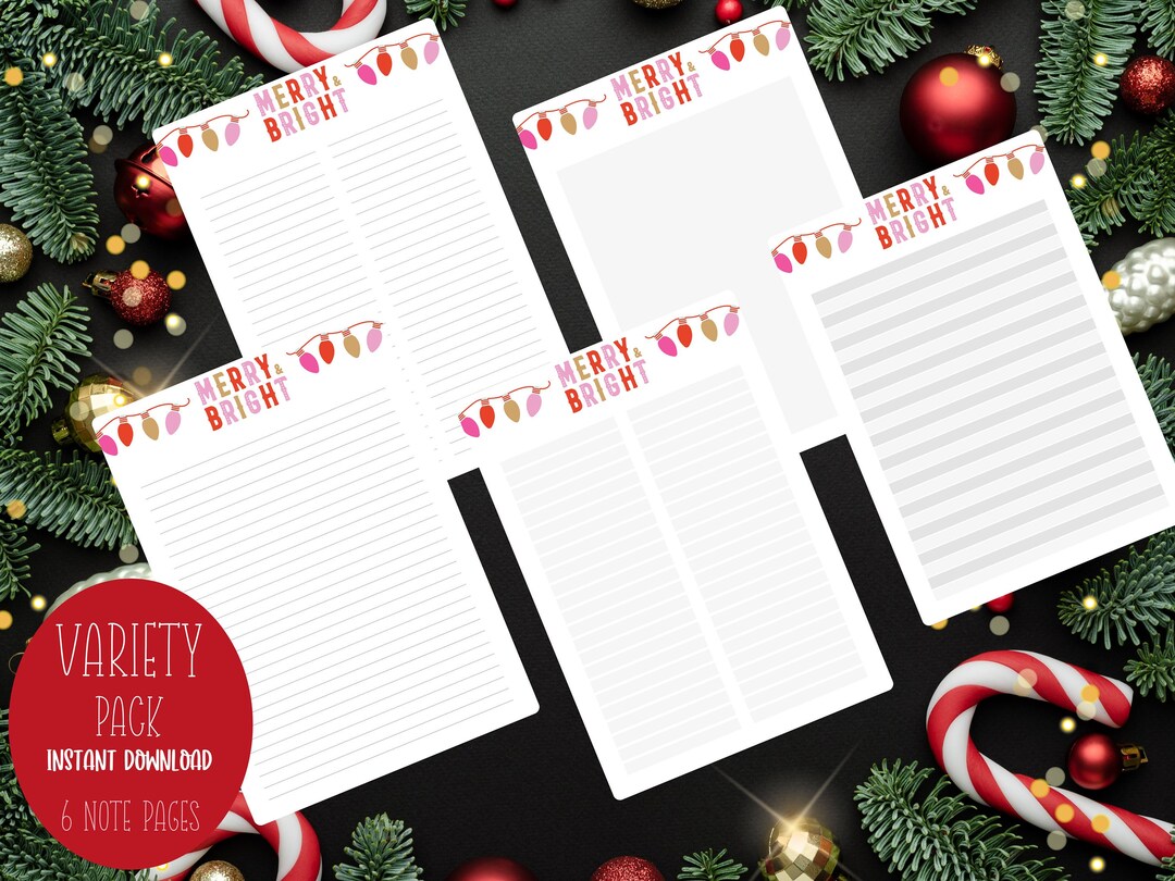 Printable Notes Page, Christmas Notes, Holiday to Do List, Christmas ...