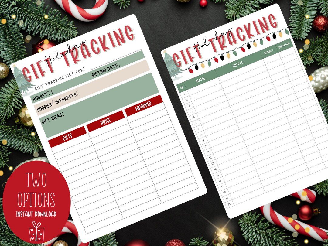 Gift Planner, Christmas Gift Planning, Holiday Gift Tracking, Christmas ...