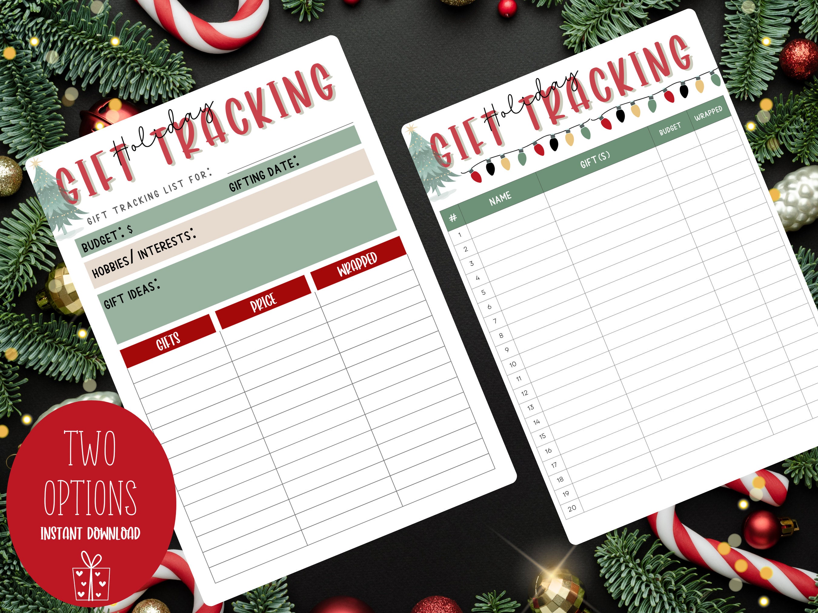 Gift Planner, Christmas Gift Planning, Holiday Gift Tracking, Christmas ...