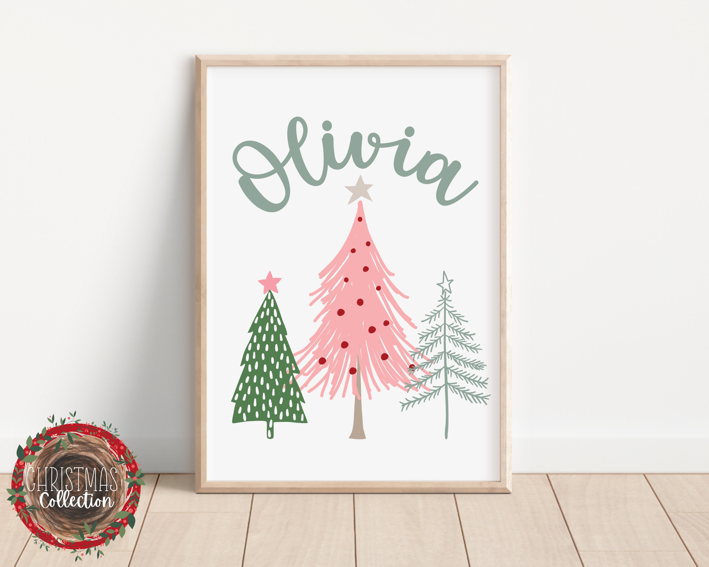Christmas Name Printable Custom Name Personalize Nursery - Etsy