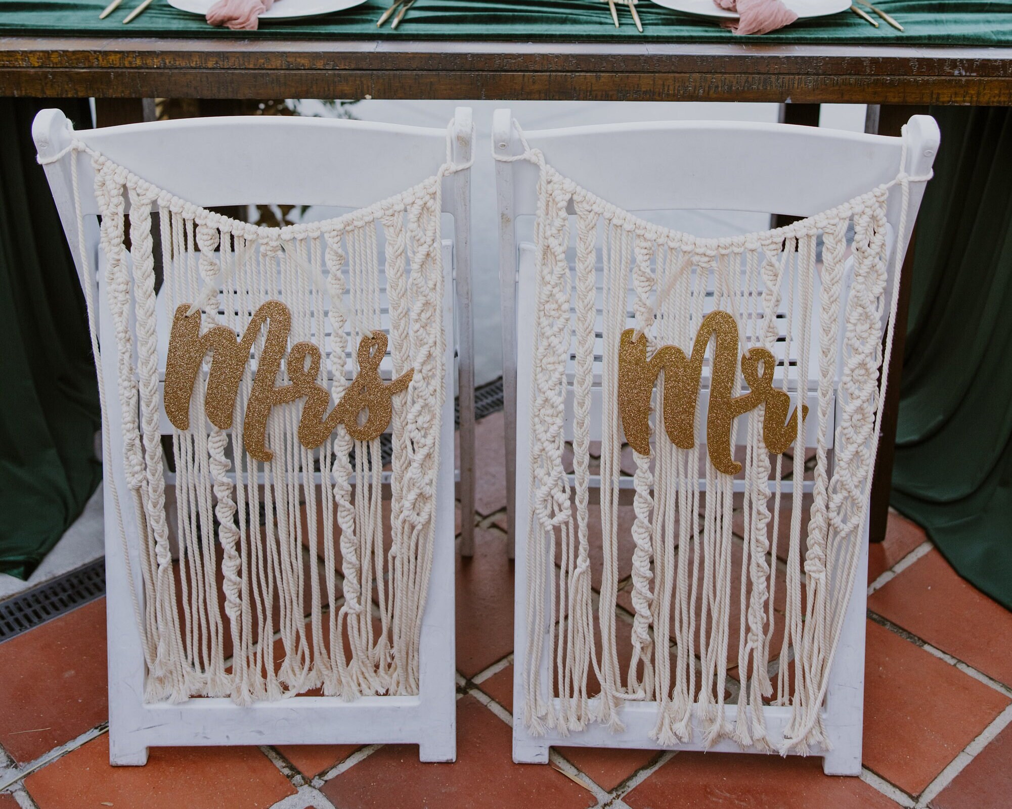 Set of 2, Mr & Mrs Macrame Hanging, Wedding, Boho Macrame, Bride and ...