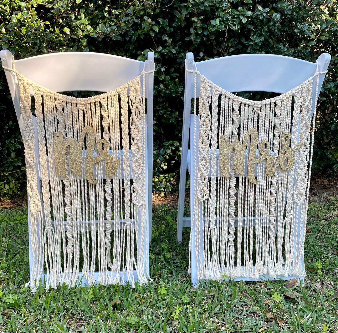 Set of 2, Mr & Mrs Macrame Hanging, Wedding, Boho Macrame, Bride and ...