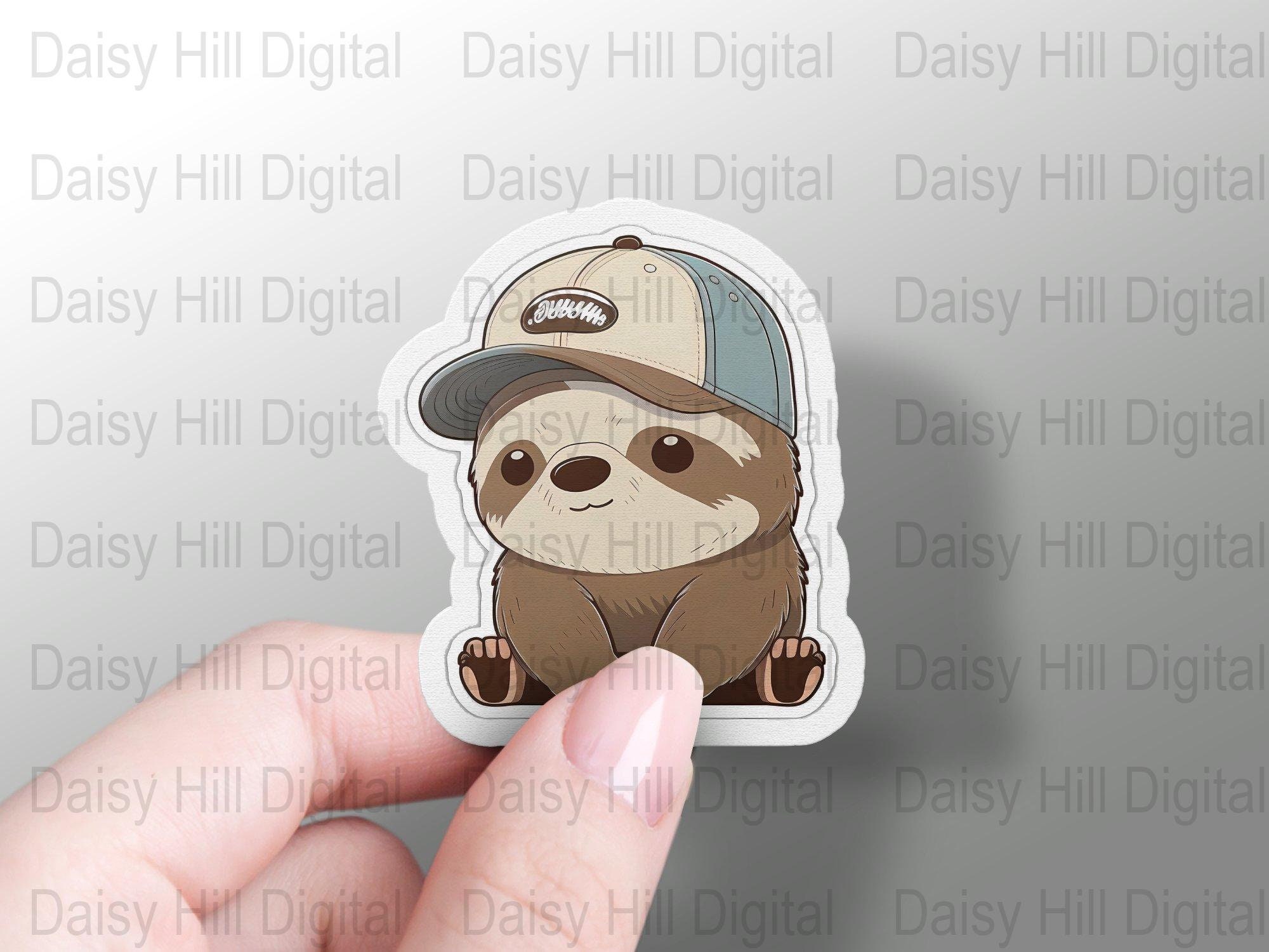 Cute Sloth Png, Sloth Wearing Baseball Cap Digital Download, Instant ...