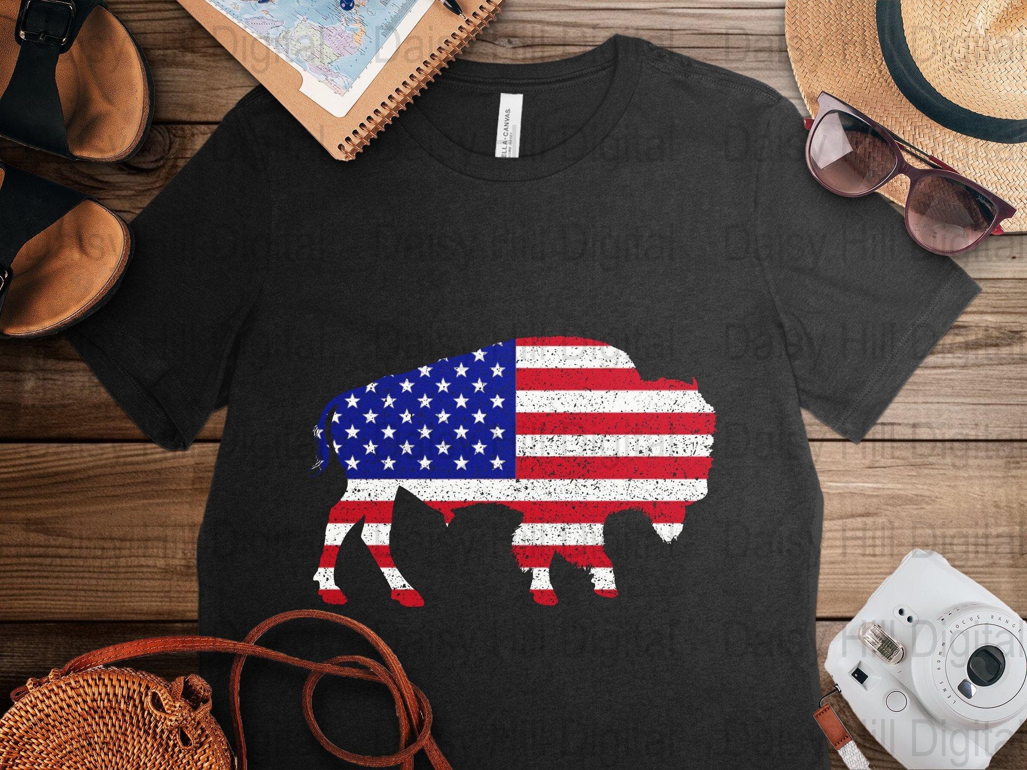 American Flag Bison Digital Download, Independence Day PNG, 4th of July ...