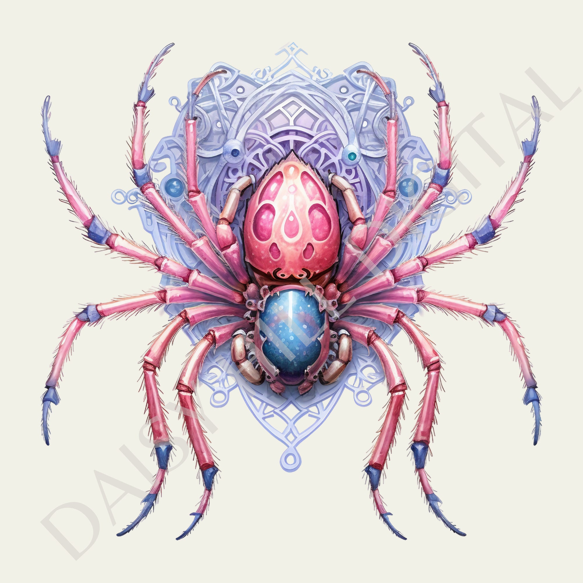 Pastel Halloween Clipart Spider PNG Bundle Commercial Use Clipart ...