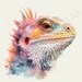 Bearded Dragon Watercolour Clipart Bearded Dragon Png Bundle Digital ...