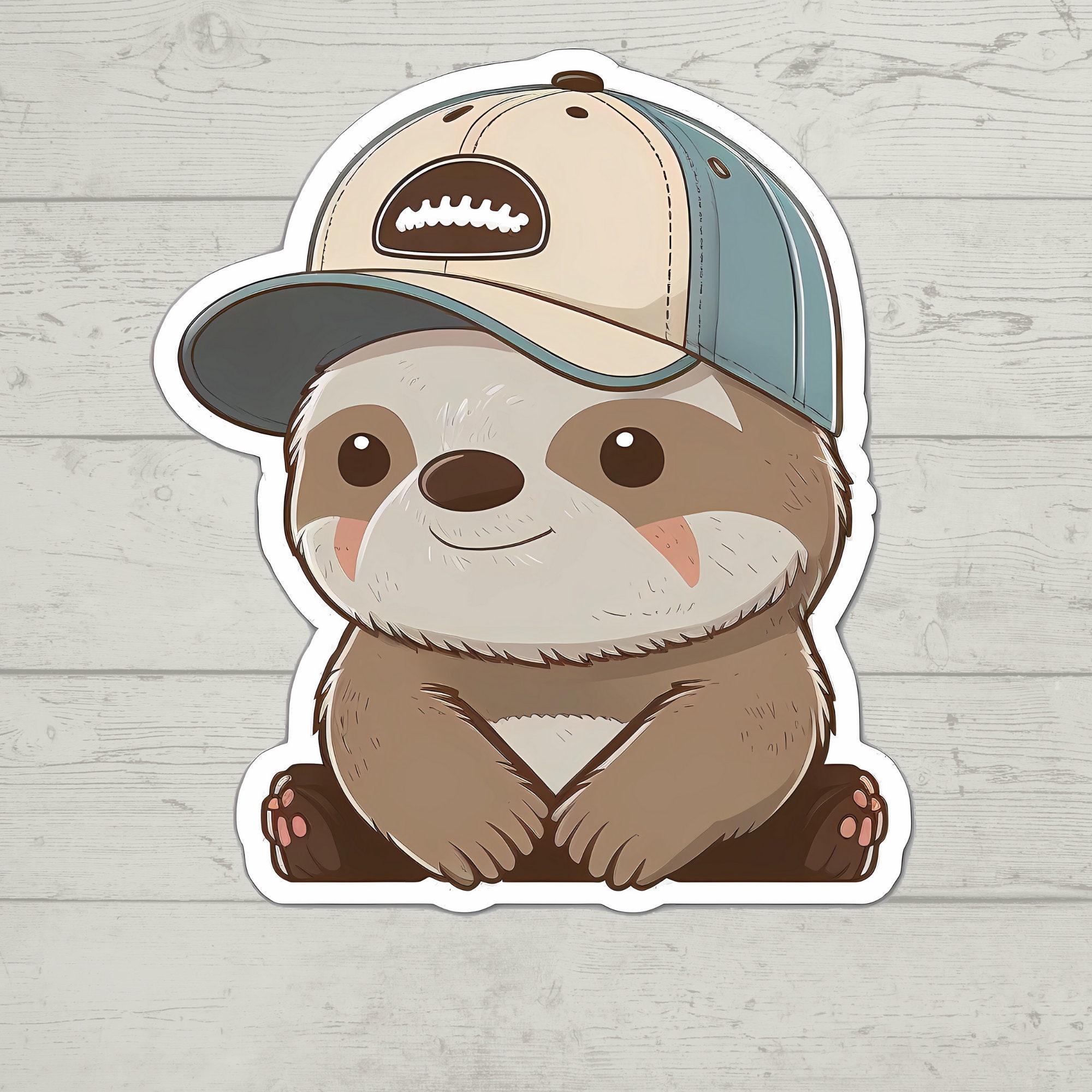Cute Sloth Png, Sloth Wearing Baseball Cap Digital Download, Instant ...