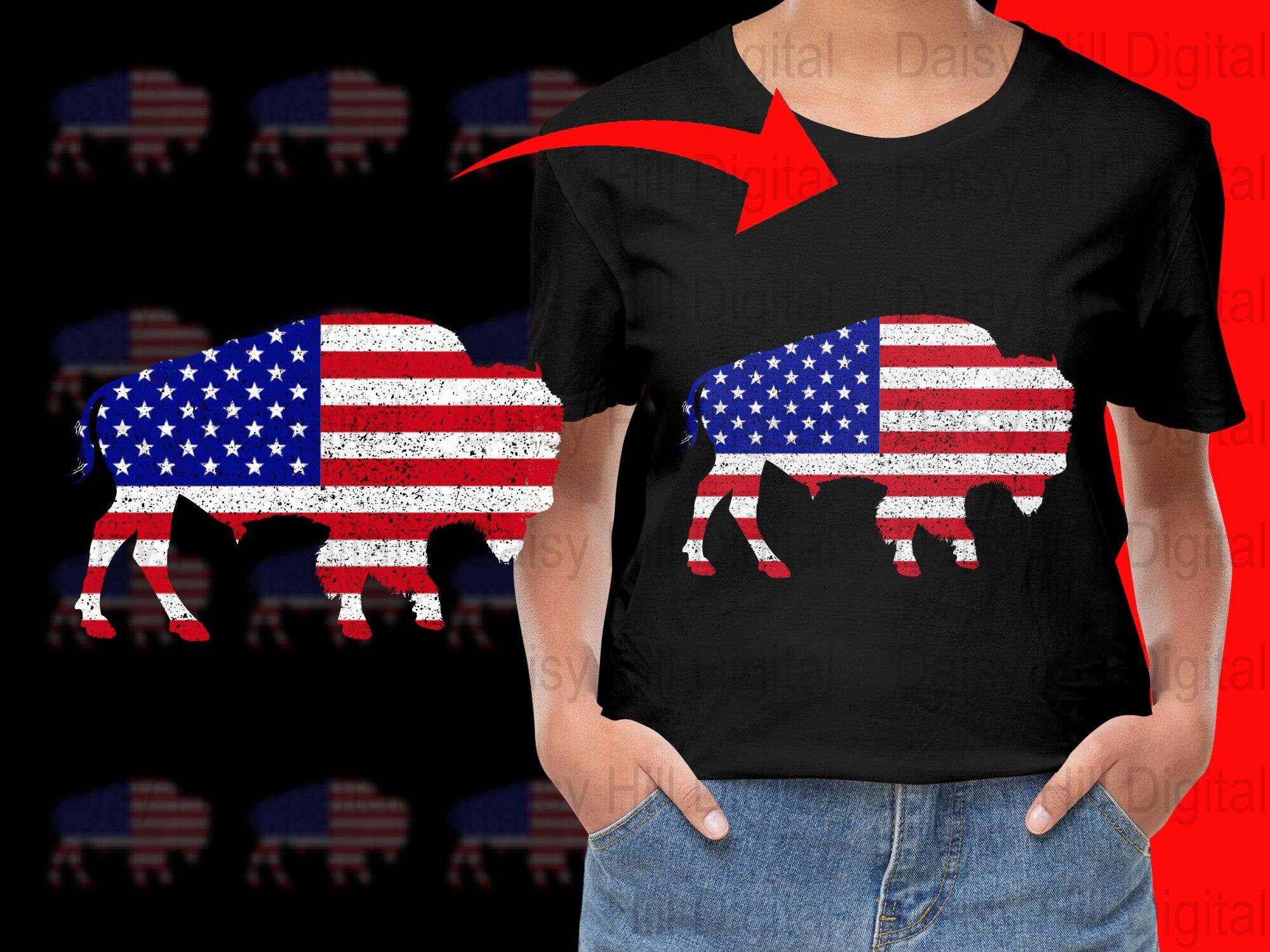 American Flag Bison Digital Download, Independence Day PNG, 4th of July ...