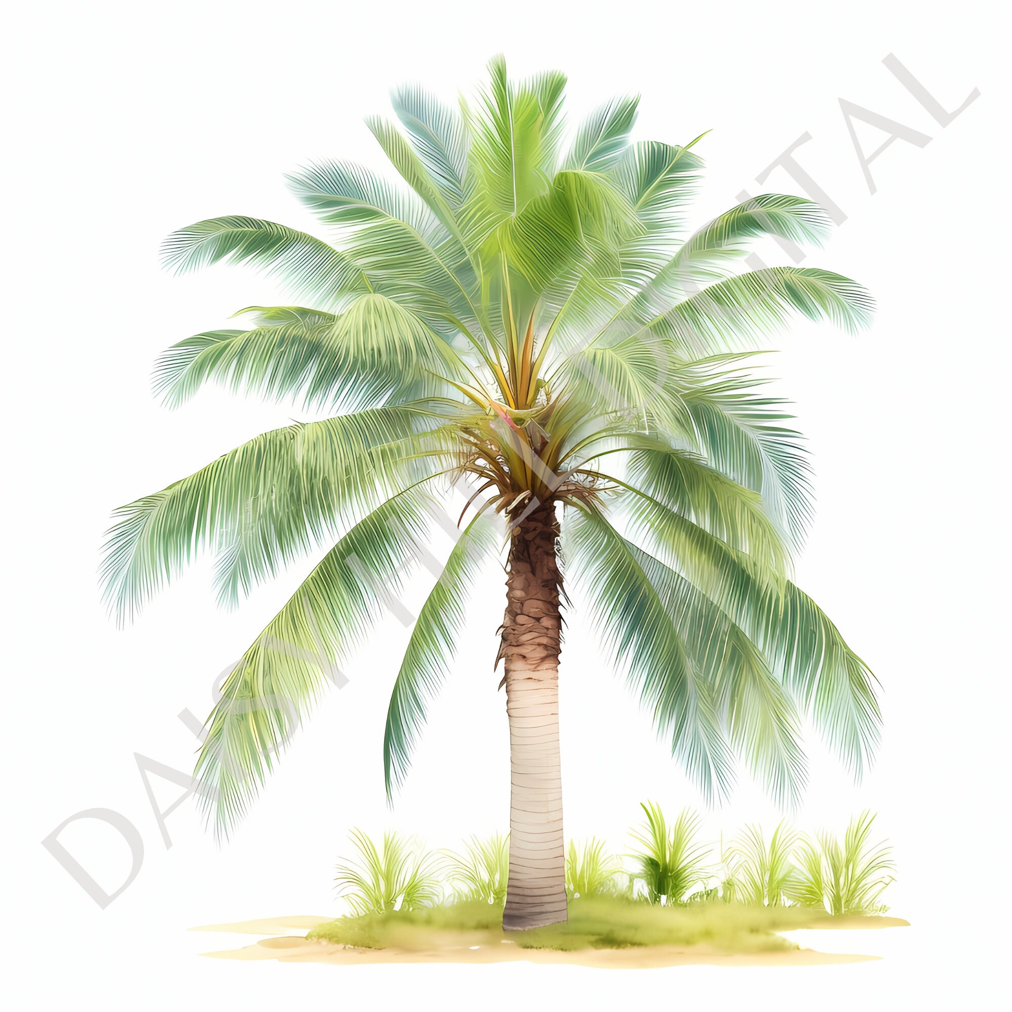 Watercolour Palm Tree Clipart for Summer Png Bundle of - Etsy