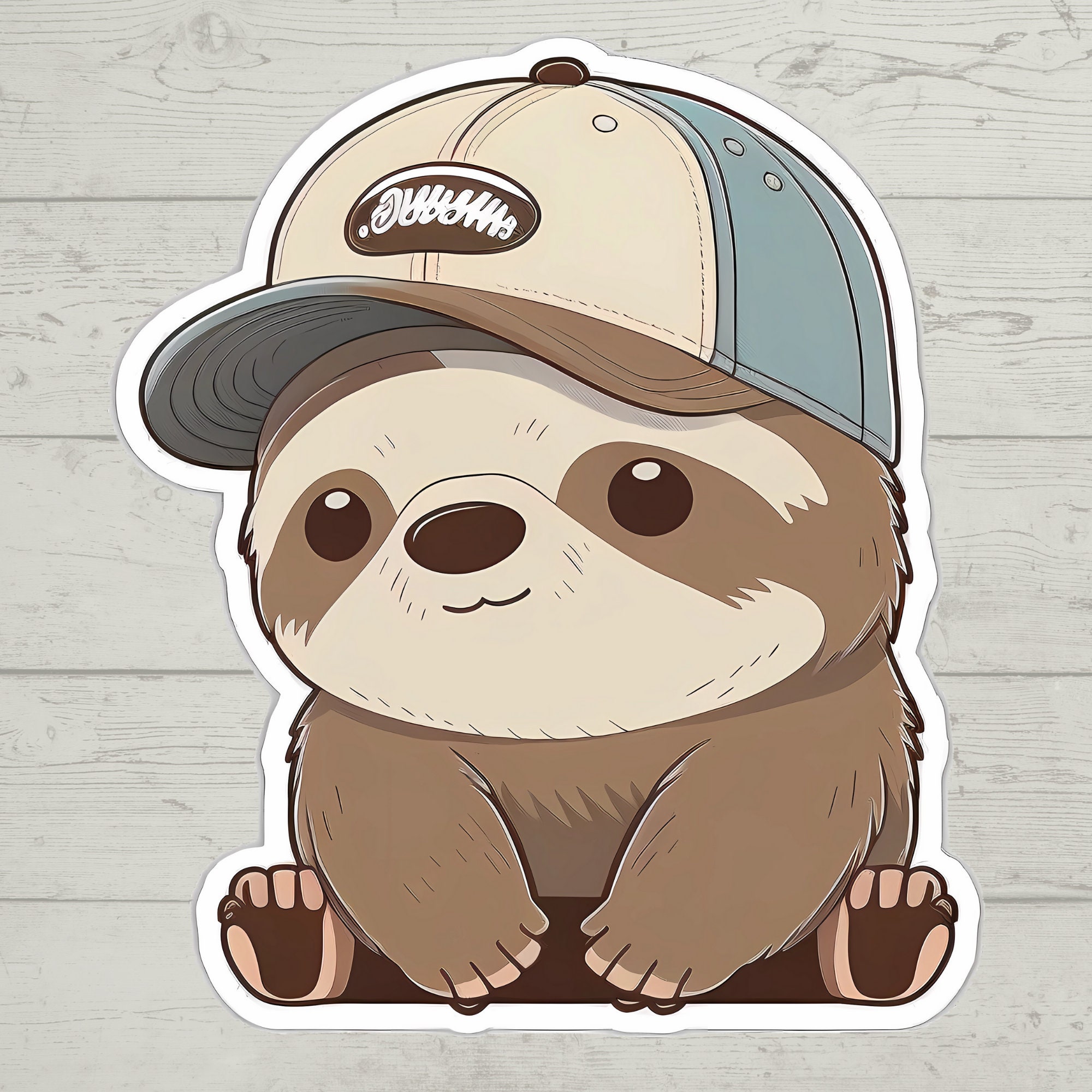 Cute Sloth Png, Sloth Wearing Baseball Cap Digital Download, Instant ...