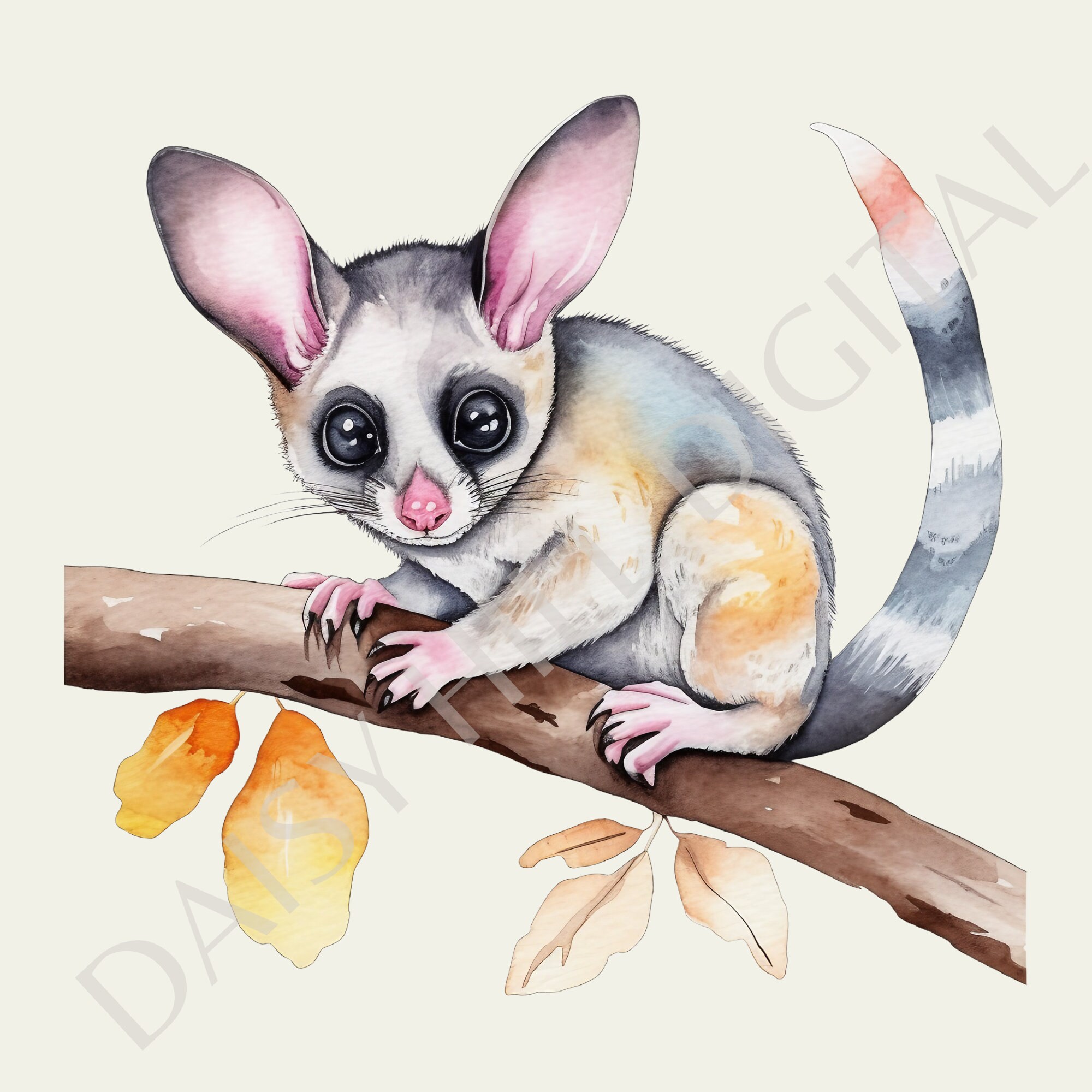 Watercolour Sugar Glider Clip Art Sugar Glider Junk Journal - Etsy