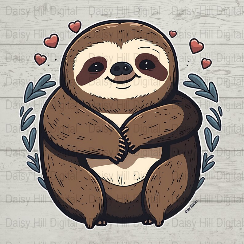 Cute Sloth Png, Sleeping Sloth Digital Download, Instant Download ...