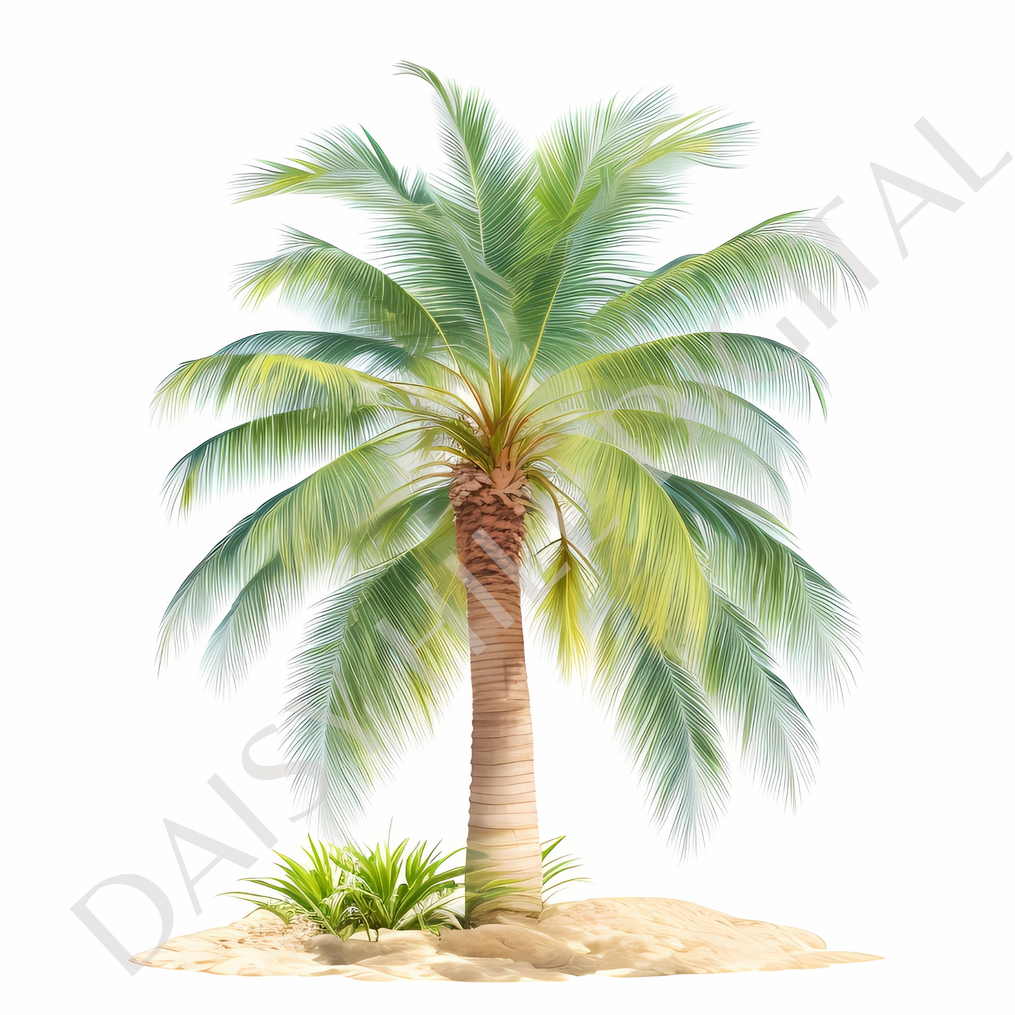 Watercolour Palm Tree Clipart for Summer Png Bundle of - Etsy