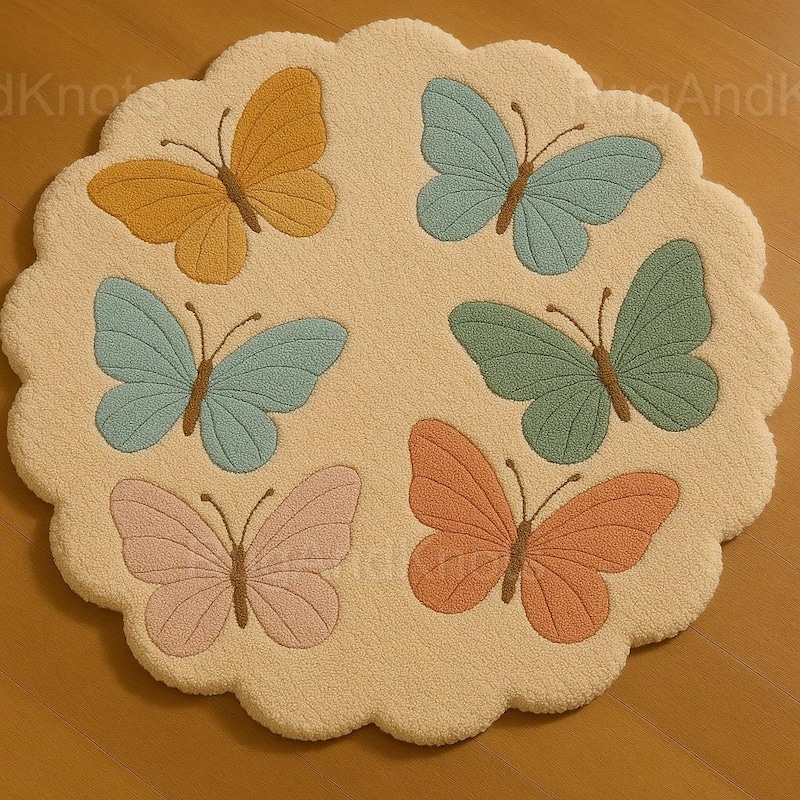 Butterfly Tufted Rug - Etsy