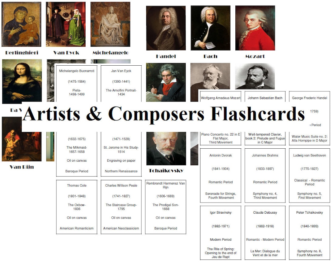 Classical Conversations Challenge 2 Artists & Composers Flashcards - Etsy