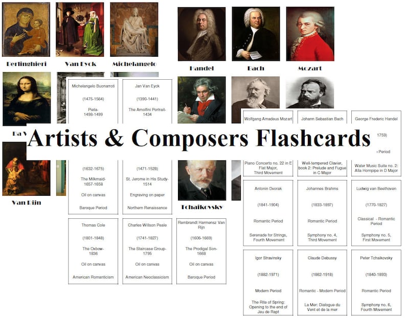 Classical Conversations Challenge 2 Artists & Composers Flashcards - Etsy