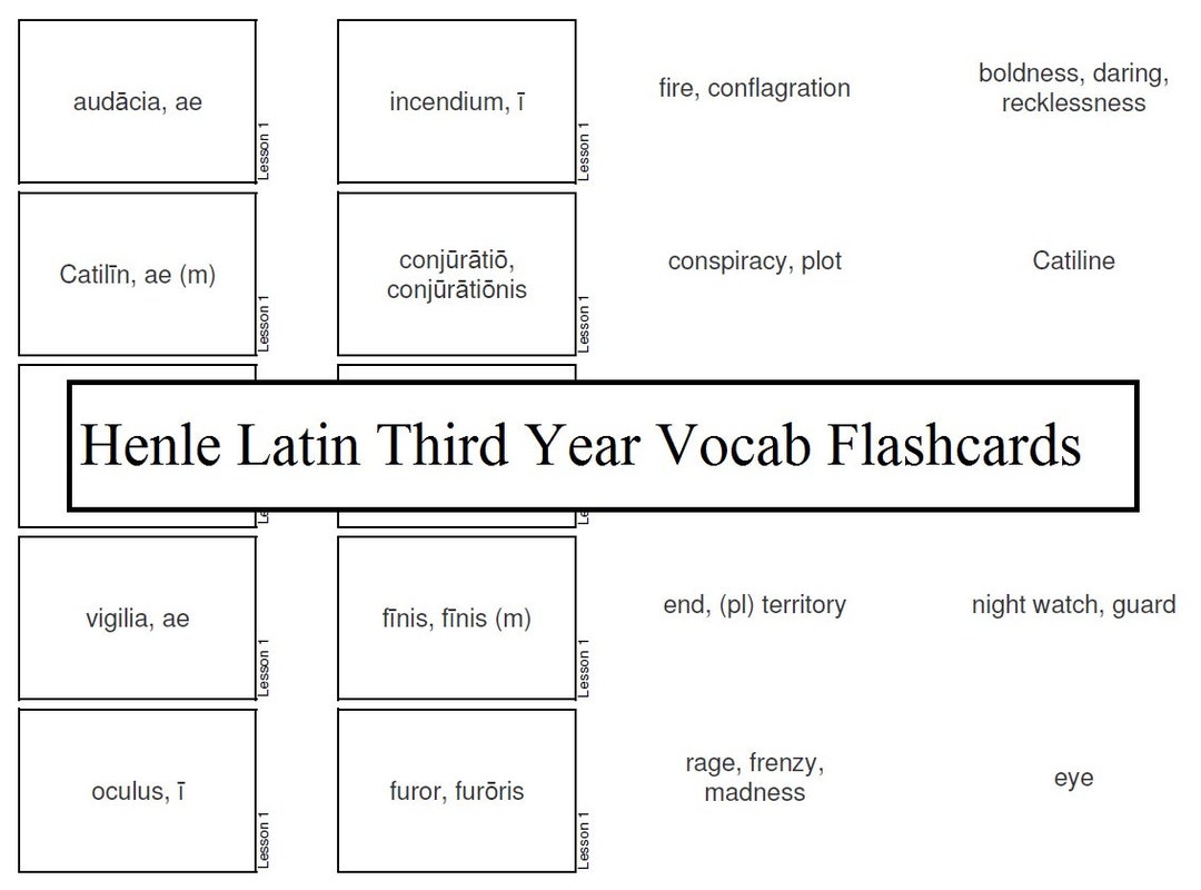 Henle Latin Third Year Vocabulary Flashcards - Classical Conversations ...