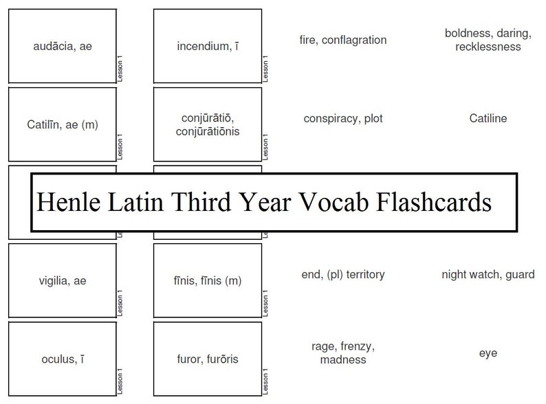 Henle Latin Third Year Vocabulary Flashcards - Classical Conversations ...