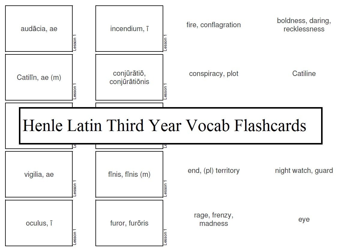 Henle Latin Third Year Vocabulary Flashcards Classical Conversations ...