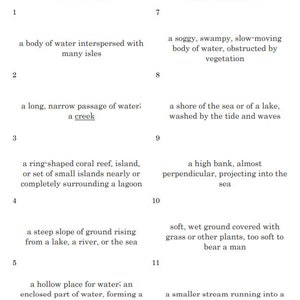 Challenge A Geography Terms Flashcards - Etsy