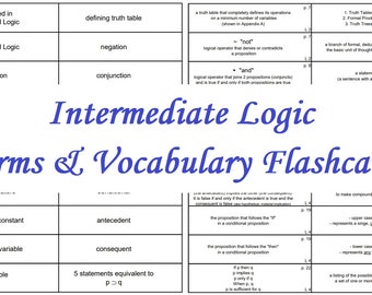 First Year Logic Flashcards (170+), Introductory Logic, Terms, Symbols ...