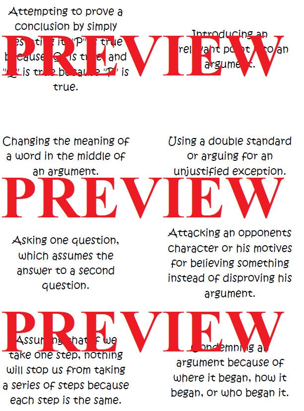 Classical Conversations Challenge A Fallacy Detective Flashcards - Etsy