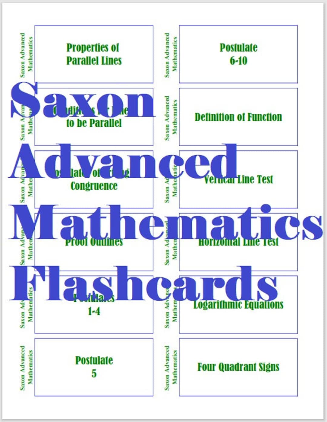 Saxon Advanced Mathematics Flashcards - Classical Conversations ...