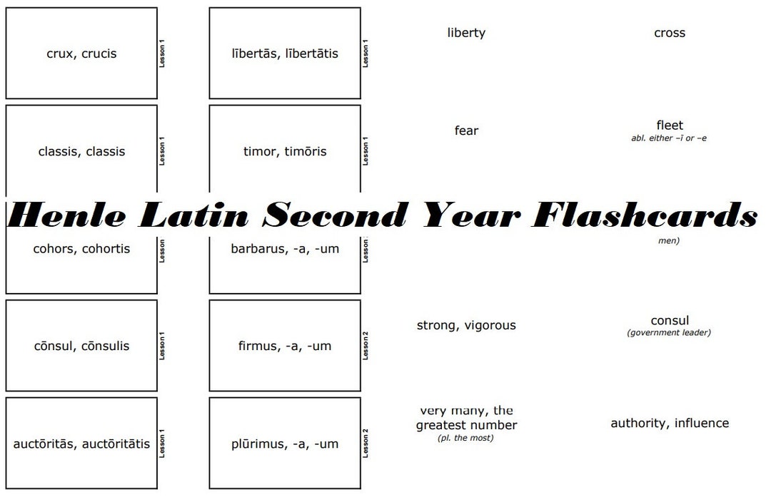 Henle Latin Second Year Latin Flashcards - Etsy