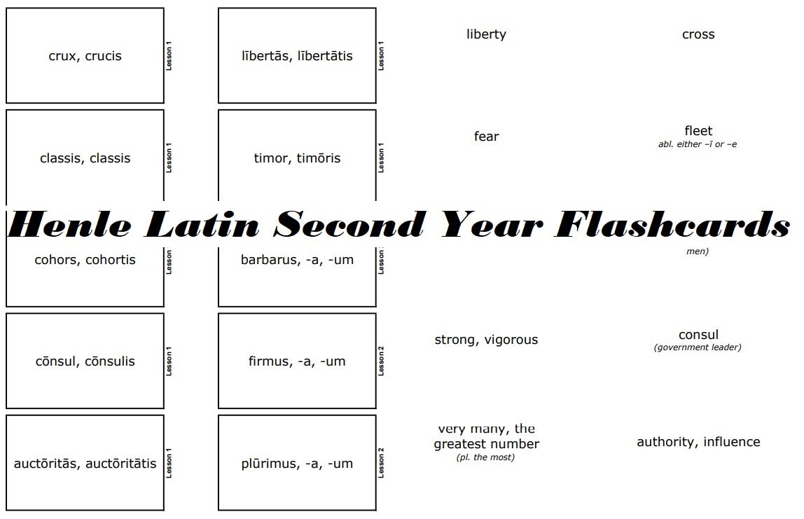 Henle Latin Second Year Latin Flashcards - Etsy