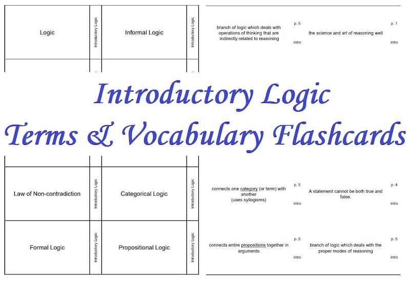 Introductory Logic Terms & Vocabulary Flashcards - Classical ...
