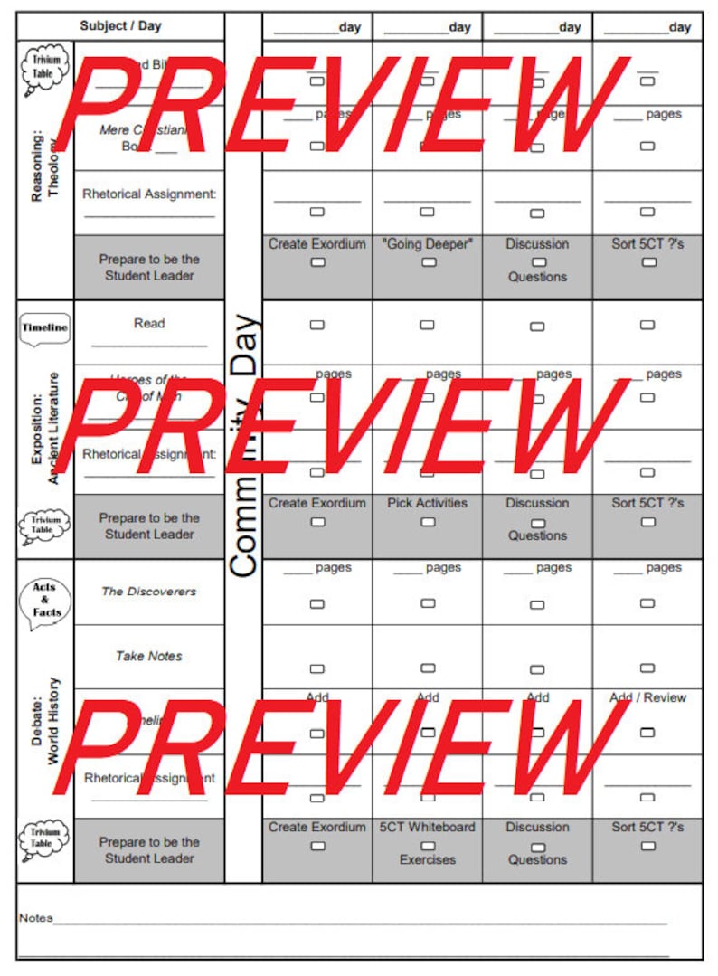 Classical Conversations Challenge 4 Planner Semester 1 & 2 - Etsy