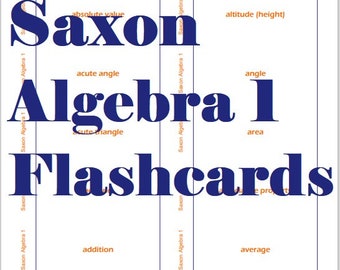 Algebra Flash Cards - Etsy