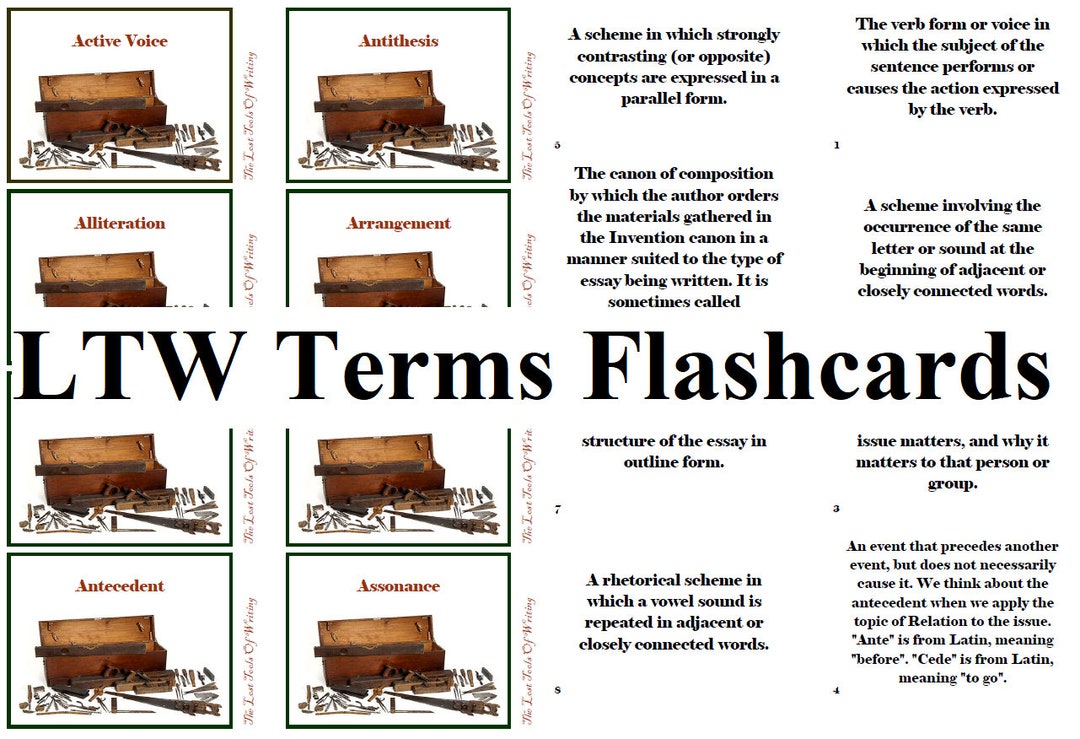 Classical Conversations LTW Terms Flashcards Lost Tools of Writing - Etsy