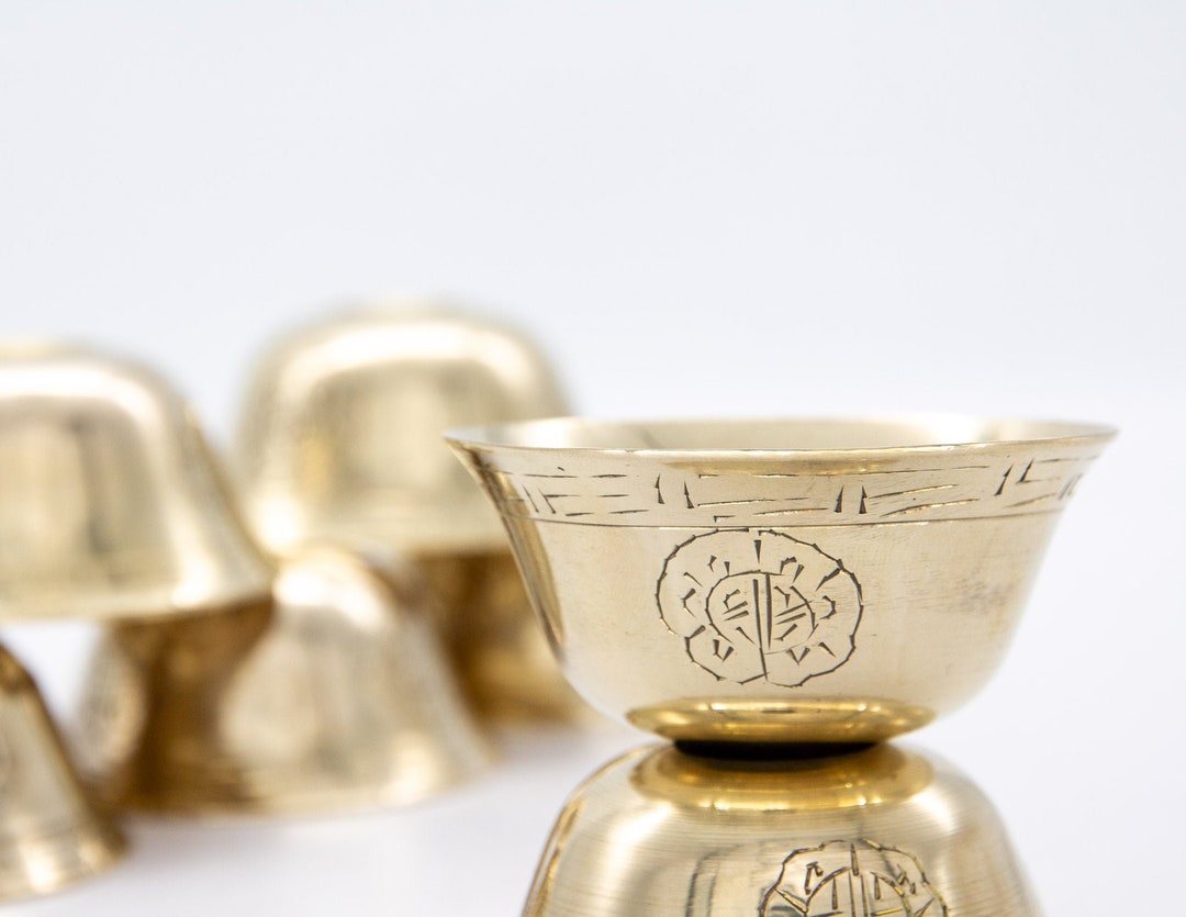 Brass-plated Offering Bowl Set - Etsy