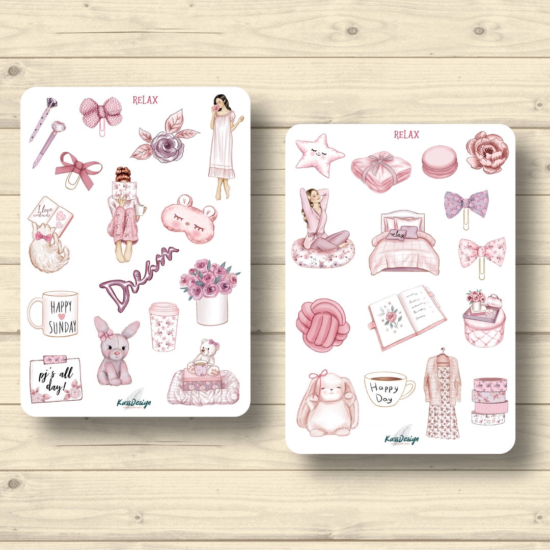 Sticker Set, Relax, Relaxation, Home, Weekend, Mindfulness, Sticker ...