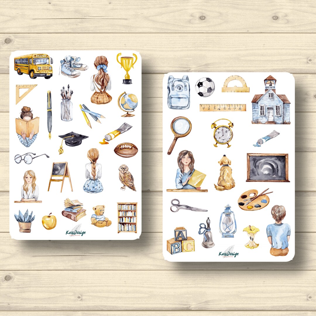Sticker Set, School, Back to School, Students, Sticker Planner Stickers ...