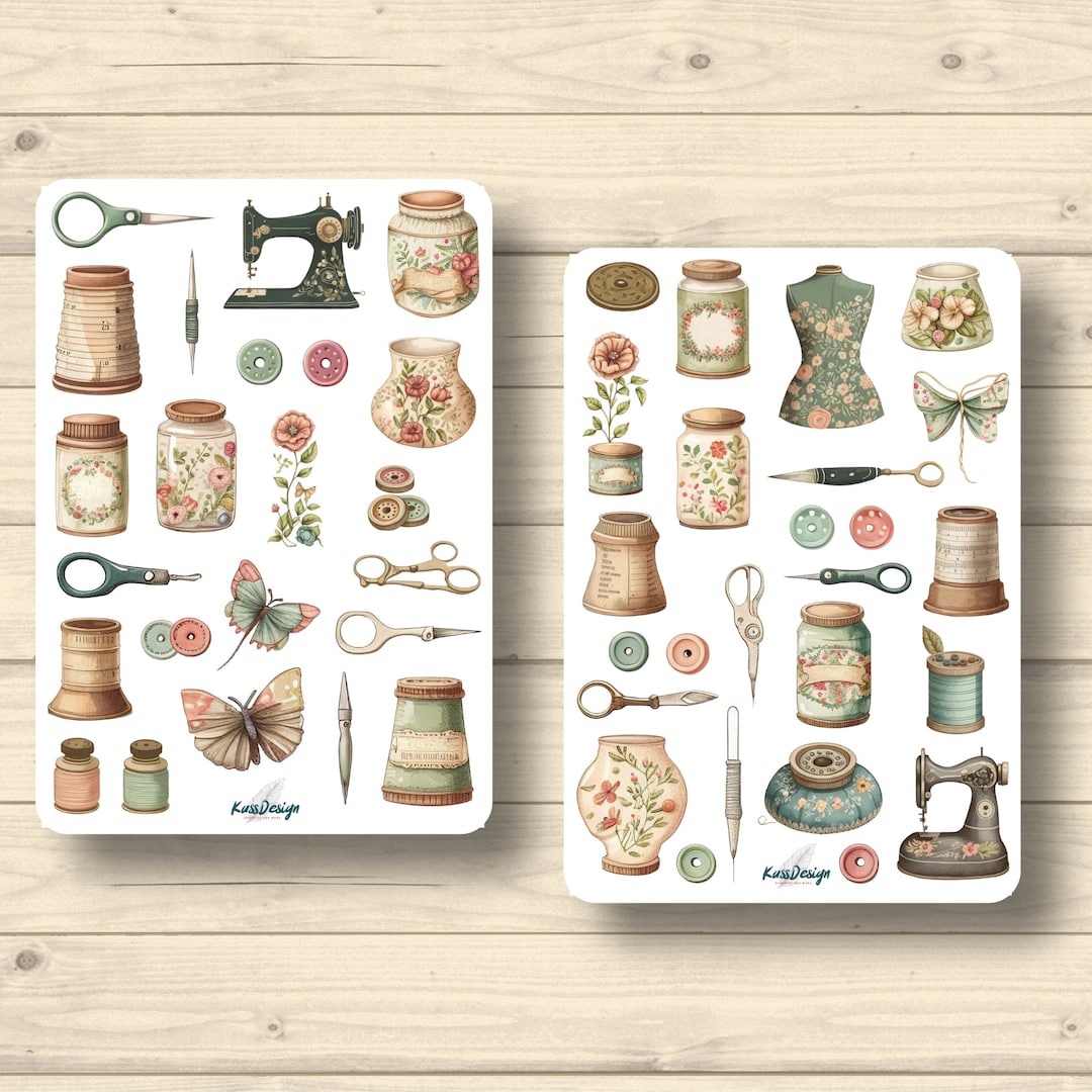 Sticker Set, Vintage Sewing Supplies, Sewing, Tailoring, Stickers ...